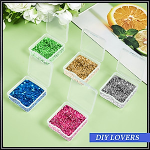 Sliner 96 Pcs Bead Organizer Box Bead Storage Containers Craft Organizers and Storage Plastic Storage Cases with Hinged Lid and Rectangle Clear Case and Stickers for Beads Jewelry Craft Supplies