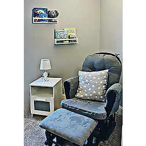 Nursery Book Shelves Set of 2, Wall Bookshelf for Kids Room, Painted Solid Wood Floating Bookshelves for Wall Nursery, Baby Bookshelf for Nursery, Nursery Shelves for Wall, Shelves for Nursery Decor