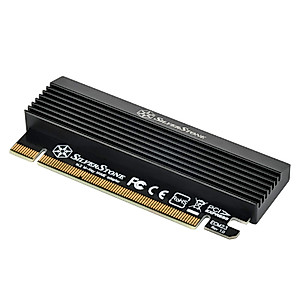 SilverStone Technology Slim M.2 M Key PCIe NVMe Adapter to PCIe X4 with Integrated Heatsink ECM23