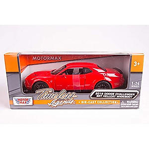 2018 Dodge Challenger SRT Hellcat Widebody Red 1/24 Diecast Model Car by Motormax 79350R