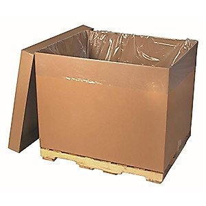 Aviditi 58" x 43" x 76" Pallet Covers/Bin Liners, 2 Mil, Clear, Perforated Roll, Use to Protect Pallets and Equipment During Shipment or Storage (1 Roll of 50)
