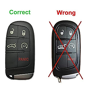 J-ACCES Key Fob Case Shell Fit for Jeep Grand Cherokee Dodge Challenger Charger Dart Durango Journey Chrysler 300