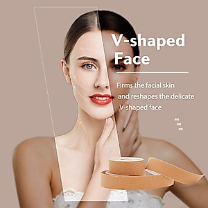 Kindmax Face Tape, 2 Rolls, Anti Wrinkles Patches, Face Eye Neck Lift Tape, V Line Lifting Chin Strap, Face Toning Belts, High Elasticity, Firming and Tightening Skin 2.5cm*5m (Beige)