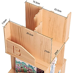 4-tier/5-tier/6-tier Bookshelf 360° Rotating Bookshelf Solid Wood Floor Bookshelves Square Rack Bookcase Modern Bookcase