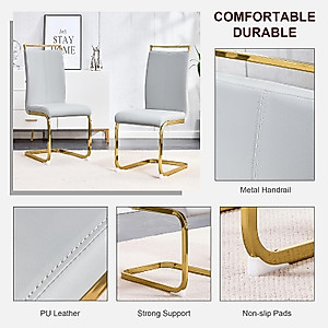 MTFY 7 Pieces Marble Dining Table Set for 6, Modern 63" Rectangular Black Faux Marble Pedestal Kitchen Dining Room Table & 6 PU Leather Upholstered Dining Chairs, Elegant Dinette Table Set