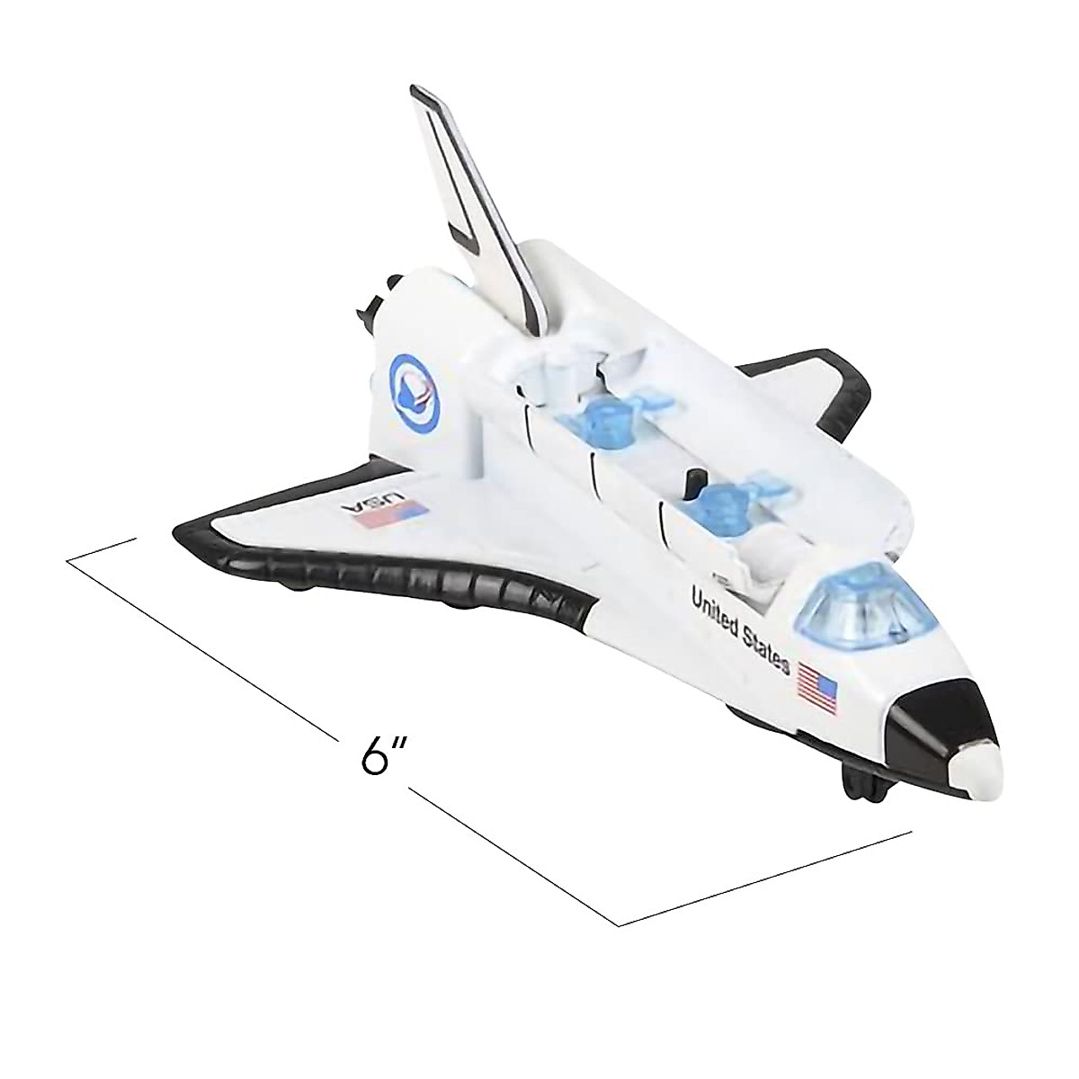 ArtCreativity Light Up Space Shuttle Toy, 1PC, Battery Operated Spaceship Toy with LEDs, Sounds, and Pullback Motion, Outer Space Party Decoration, Great Space Gifts for Boys & Girls, 6 Inches