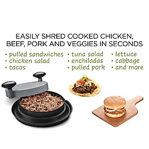 Chicken Shredder Shred Machine Meat Shredder for Pulled Pork Red Beef and Chicken 20CM/7.9IN Dishwasher Safe (1pc Gray)