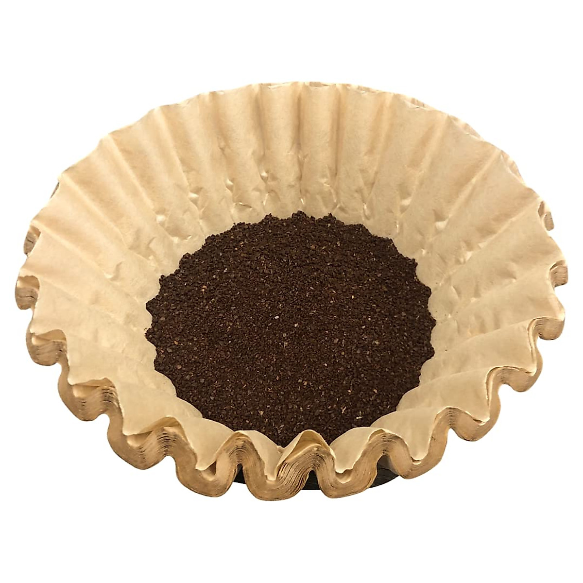 Natural Unbleached Brown Biodegradable Extra Large Coffee Filters 10, 12, 13, 14, 15 Cup Basket for Commercial, Home Coffee Maker Extra High Extra Wide, Anti ground, 9.75" Flattened Diameter (100 Pcs)