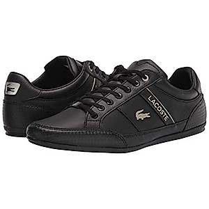 LacosteMensChaymon SneakerBlack/Black/Gold Leather8.5