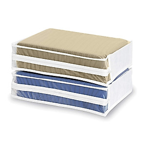 Whitmor Set of 2 Sweater Bag, White, 2 Count (Pack of 2)