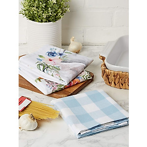 DII Easter Basics Collection Springtime Kitchen Essentials, Dishtowel Set, Floral Bunny, 3 Piece