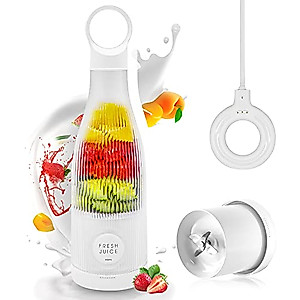 Portable Blender, Personal Blender for Shakes and Smoothies with USB Rechargeable Mini Fruit Juice Mixer, Personal Size Blender for Shakes and Smoothies Mini Juicer Cup Travel 450ML