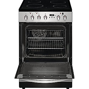 Frigidaire FCFE2425AS 24" Electric Freestanding Range with 4 Burners, Smoothtop Cooktop, Storage Drawer, in Stainless Steel