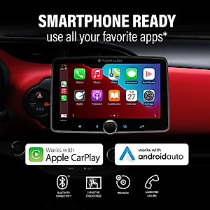 Planet Audio P80CPAC Car Stereo System, Apple CarPlay, Android Auto - Single Din, 8 Inch Touchscreen, Bluetooth Audio and Calling Head Unit, AM/FM Radio Receiver, No CD Player, USB, Hook to Amplifier
