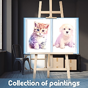 60 Pages A2 and A3 Diamond Painting Storage Book Diamond Art Portfolio Folder Artwork Art Binder Diamond Art Storage Presentation Book with Sleeves Protector, 22 x 16.4 Inch, 16.5 x 12.1 Inch, Blue