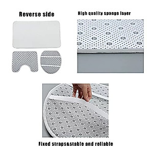 Christmas Shower Curtain Rug Bath Mat Toilet Lid Cover for Bathroom 4 Pcs Sets with 12 Hooks Weighted Lead Hem Waterproof Polyester Shower Curtains (Angel and Grin.ch-65(4 Pcs Sets), 72" L x 72" W)