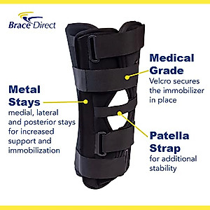 Tri Panel Knee Immobilizer Brace for Collateral Ligament Sprain, Patellar Stabilization, Osteochondral Fractures, ACL, PCL, MCL, LCC Injuries, Post-Op Knee Brace for Knee Pain and Immobilization