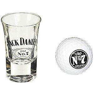 Jack Daniels Licensed Barware Swing Cartouche Shot Glass, 1.5 oz, clear/white