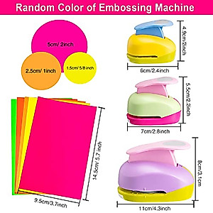 3 Pack Craft Circle Punch 2 Inch 1 Inch 5/8 Inch Paper Punchers with Craft Sticker Paper, Scrapbook Craft Paper Punch Circle Cutter for Making Crafts Scrapbooking Kid DIY Paper Craft