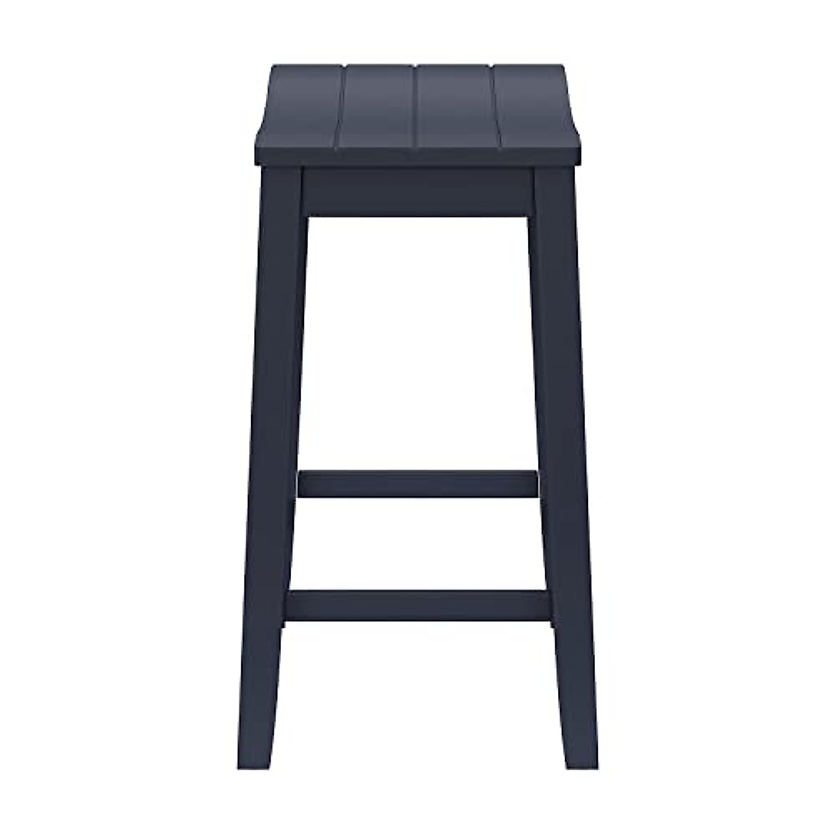 Hillsdale, Fiddler Wood Backless Counter Height Stool with Saddle-Style Seat, Navy
