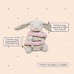 MON AMI Petit Bunny Soft Plush Stacking Toy – 7”, Early Development STEM Montessori Toys, Sensory Development Toys, Encourage Hand-Eye Coordination