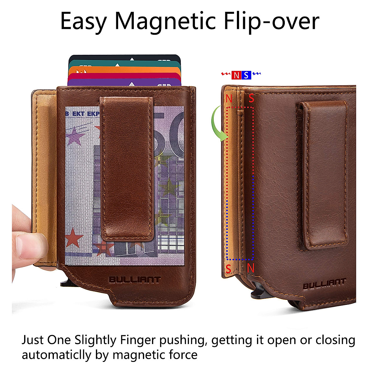 Bigant Mens Slim Wallet Card Holder, Aluminium Money Clip Wallet fot Gift Men 8 Cards,RFID Blocking