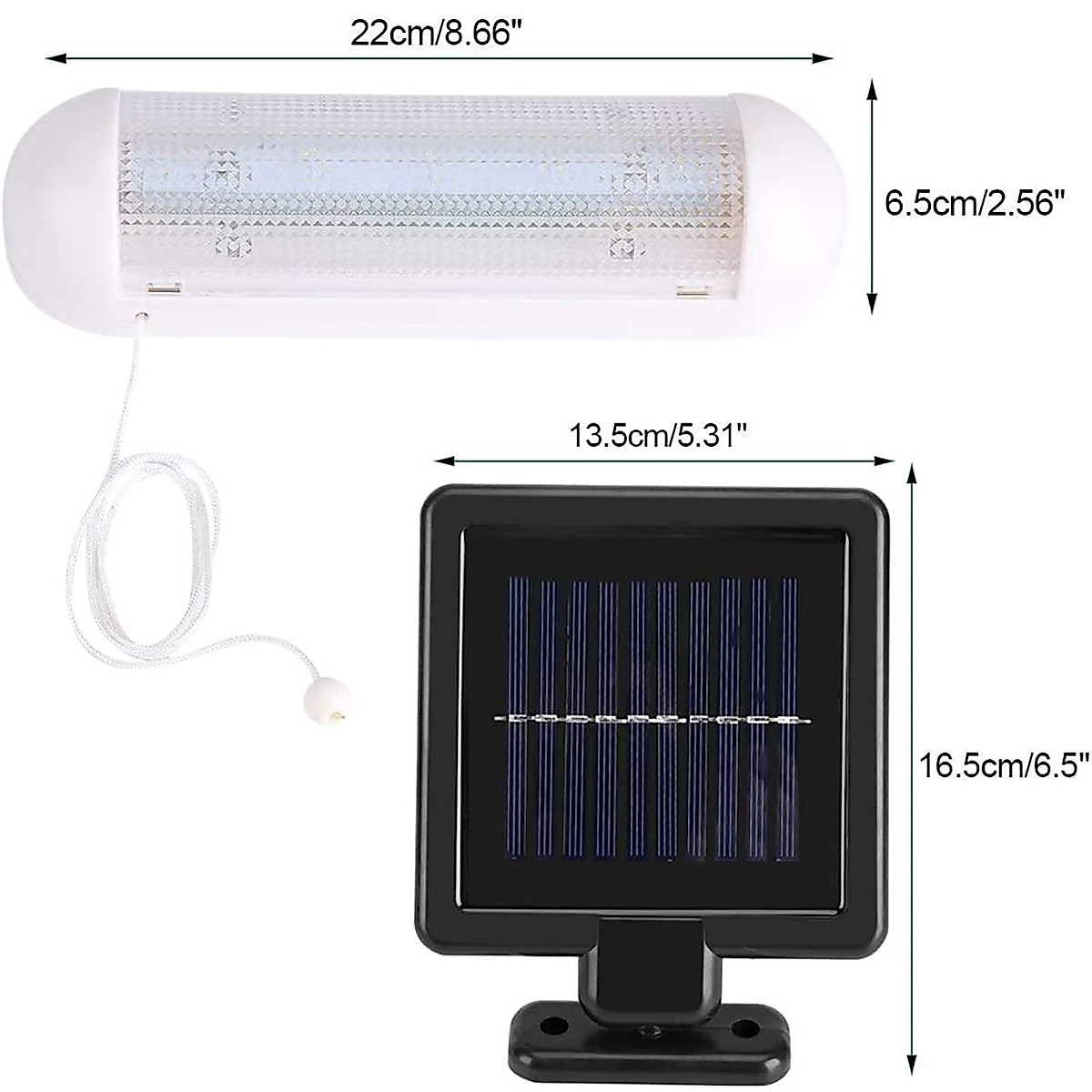 VLUOO Solar Powered Shed Light Rechargeable Split Solar Shed Lights with On Off Switch Indoor Solar Lights for Sheds Inside Solar Powered Lights for Garden, Greenhouse, Corridor