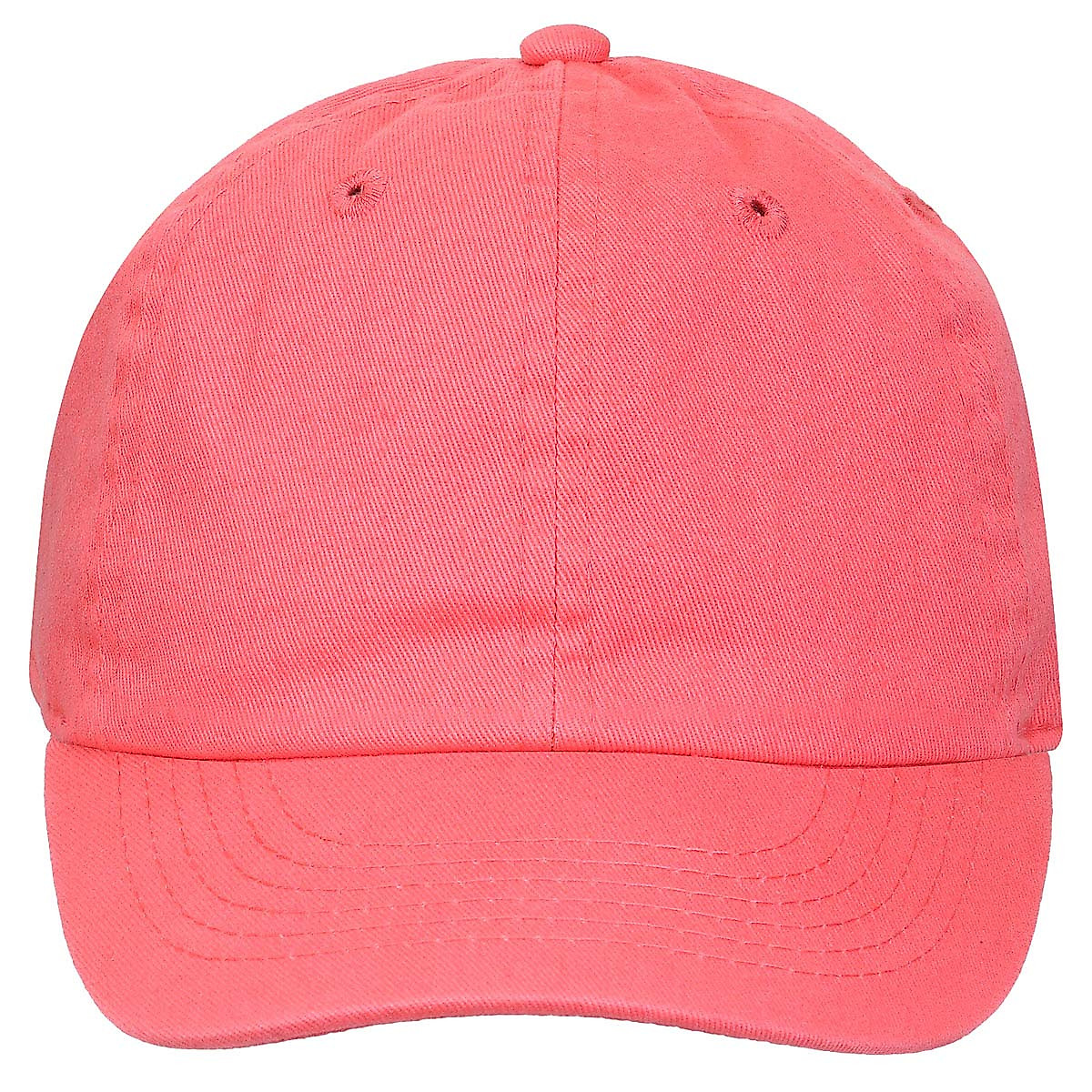Falari Kids Boy Girl Baseball Cap Hat Washed Low Profile 100% Cotton Soft Lightweight Adjustable Size (2-5 Years, Coral)
