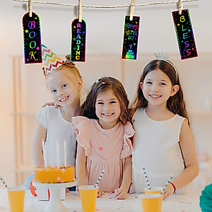 Nobranded Scratch Art Paper Set for Kids, 88 Pcs Rainbow Magic Scratch Off Paper of Various Shapes Suitable for Kids Crafts Arts Supplies Kits, Fantastic Christmas Birthday Party Favor Gift