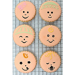 Designer Stencils Baby Faces Cookie Stencil, Fits 3" circle, Beige/Semi-Transparent