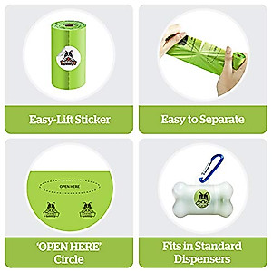 Pogi's Compostable Dog Poop Bags - 18 Rolls (270 Doggie Poop Bags) - Leak-Proof Dog Waste Bags, Plant-based ASTM D6400, EN 13432 Certified Extra Large Poop Bags for Dogs