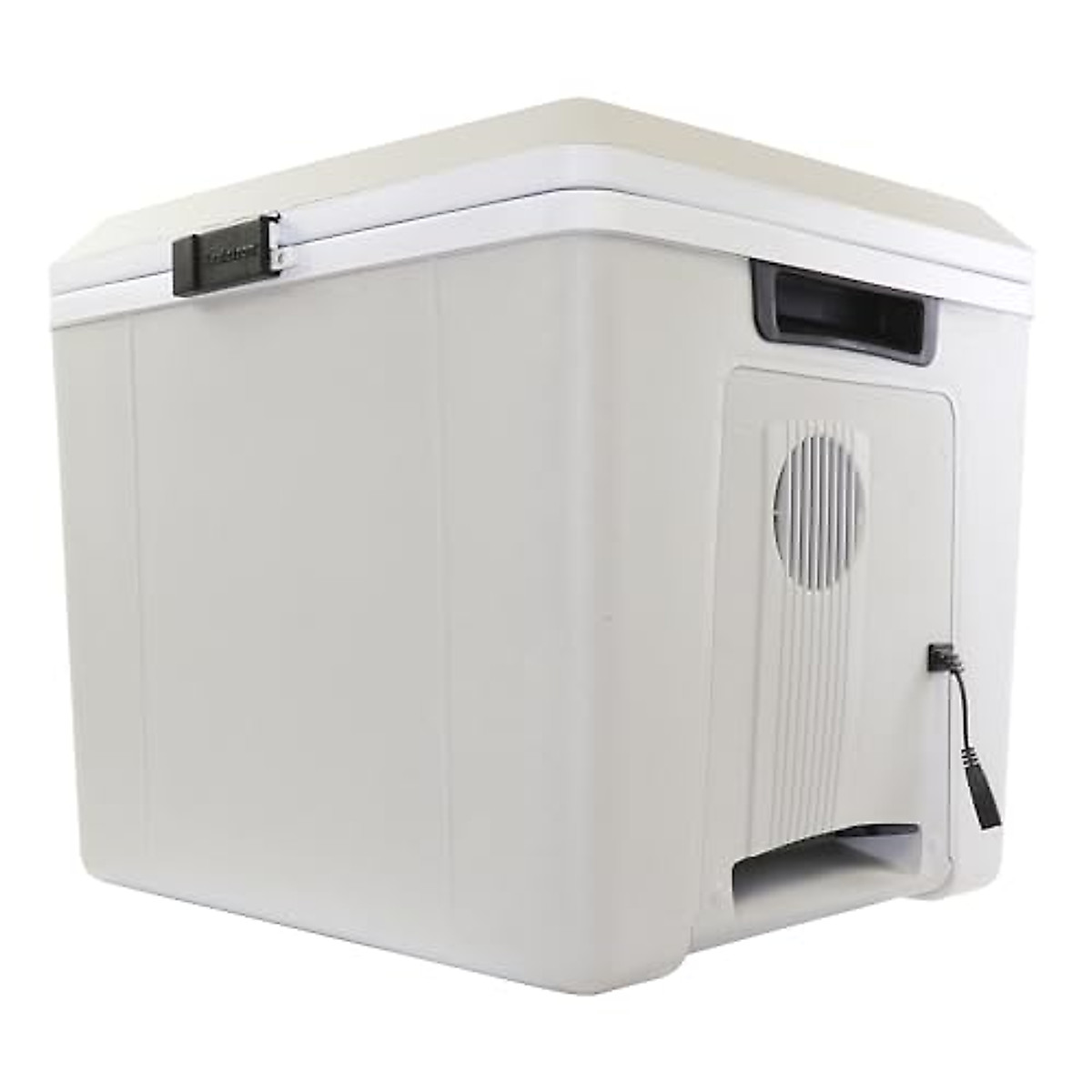 Koolatron Electric Portable Cooler Plug in 12V Car Cooler/Warmer 29 qt (27 L), No Ice Thermo Electric portable Fridge for camping, Travel Road Trips Trucking with 12 Volt DC Power,Gray/White.