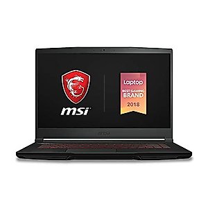 MSI GF63 Thin 8SC-030 15.6" Gaming Laptop, Thin Bezel, Intel Core i5-8300H, NVIDIA GeForce GTX1650, 8GB, 256GB NVMe NVMe SSD