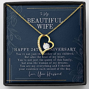 24 Year Wedding Jewelry Gift For Wife – 24 Year Anniversary Necklace Gift For Her – 24th Anniversary Wedding Present – 24th Wedding Anniversary Wife Gift – FLSG00024-3