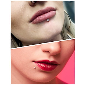 20G Threadless Push in Lip Rings Nose Rings For Women 316l Surgical Steel Labret Jewelry Monroe Lip Rings Medusa Piercing Tragus rook Helix Cartilage Earring Piercing Jewelry 8mm Silver 3mm CZ