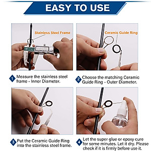 Dovesun Fishing Rod Repair Kit 60PCS Fishing Rod Guide Repair Kit Rod Ceramic Guides Ring 12 Mixed Sizes 60PCS