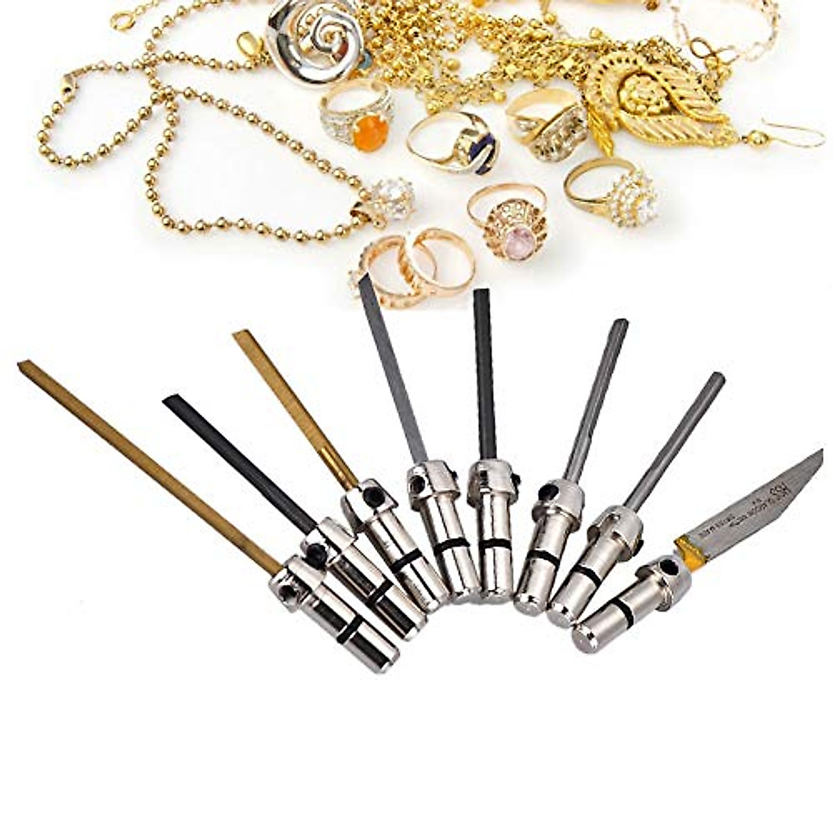 8Pcs Engraving Cutting Bits Tools for Pneumatic Impact Jewelry Engraving Machine High Precision Cutting Bits