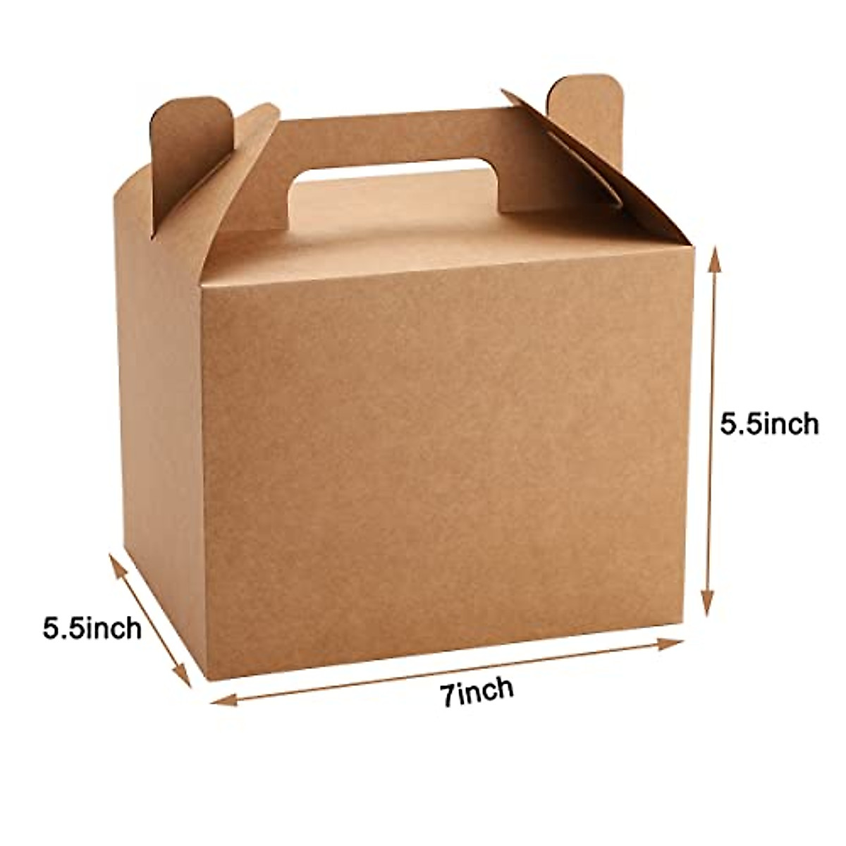 Frantis Brown Gable Boxes 12 Pack 7 x 5.5 x 5.5 Inches with Rope and Tag Party Favor Boxes for Birthday Party Wedding Treat Boxes …