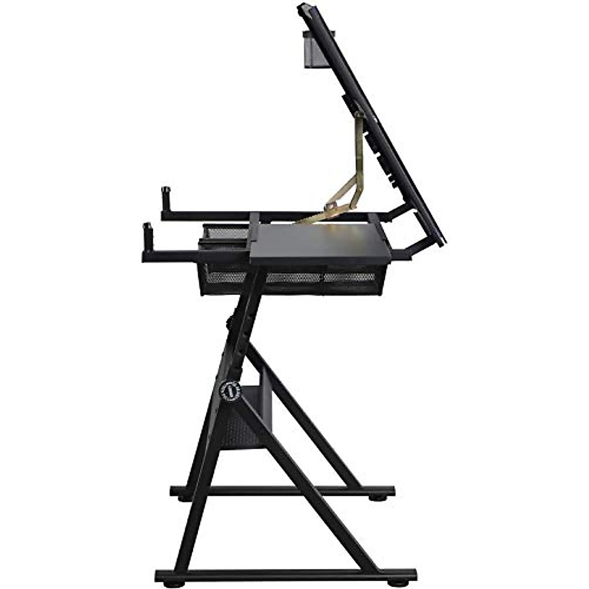 EESHHA Drawing Table Glass Drafting Table, Height Adjustable Drawing Desk with Stool, Tiltable Desk Art Table, Tempered Glass Top Painting Desk, Writing Table with 2 Drawers Beautiful Scenery