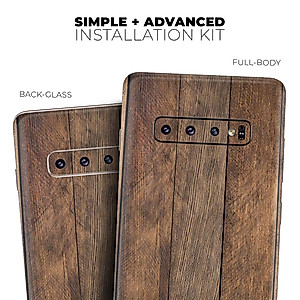 DesignSkinz Raw Wood Planks V9 Protective Vinyl Decal Wrap Skin Cover Compatible with The Samsung Galaxy S20 (Screen Trim & Back Glass Skin)
