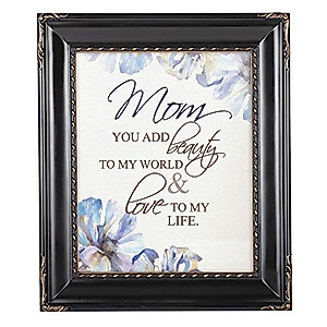 Cottage Garden Mom You Add Beauty to My World Black Rope Trim 8 x 10 Table Top and Wall Photo Frame