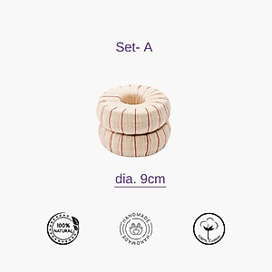 Yoga Chumbals Set Of 10pcs (White), Pune Chumbals set, Iyengar Yoga, Yoga donuts, Yoga props, Restorative yoga, yin yoga, yoga accessories, yoga equipments, cotton chumbals set