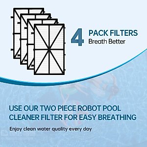 DP M400 Robotic Pool Cleaner Filter Replacement Compatible with Dolphin Nautilus CC Plus M200 / M400 / M500, Part# 9991432-R4 4 Packs