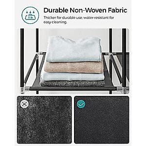 SONGMICS Portable Closet, Wardrobe Closet Organizer with Cover, 3 Hanging Rods and Shelves, 4 Side Pockets, 51.2 x 17.7 x 65.7 Inches, Large Capacity for Bedroom, Living Room, Black URYG092B02