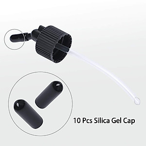 Ketofa 10pcs Airbrush Siphon Feed Jar, 1.07 Ounce(30CC) Plastic Airbrush Bottles Jars, Plastic Bottles Jars Lid Adapter Dual-Action Siphon Feed Accessories with 10x Rubber Caps