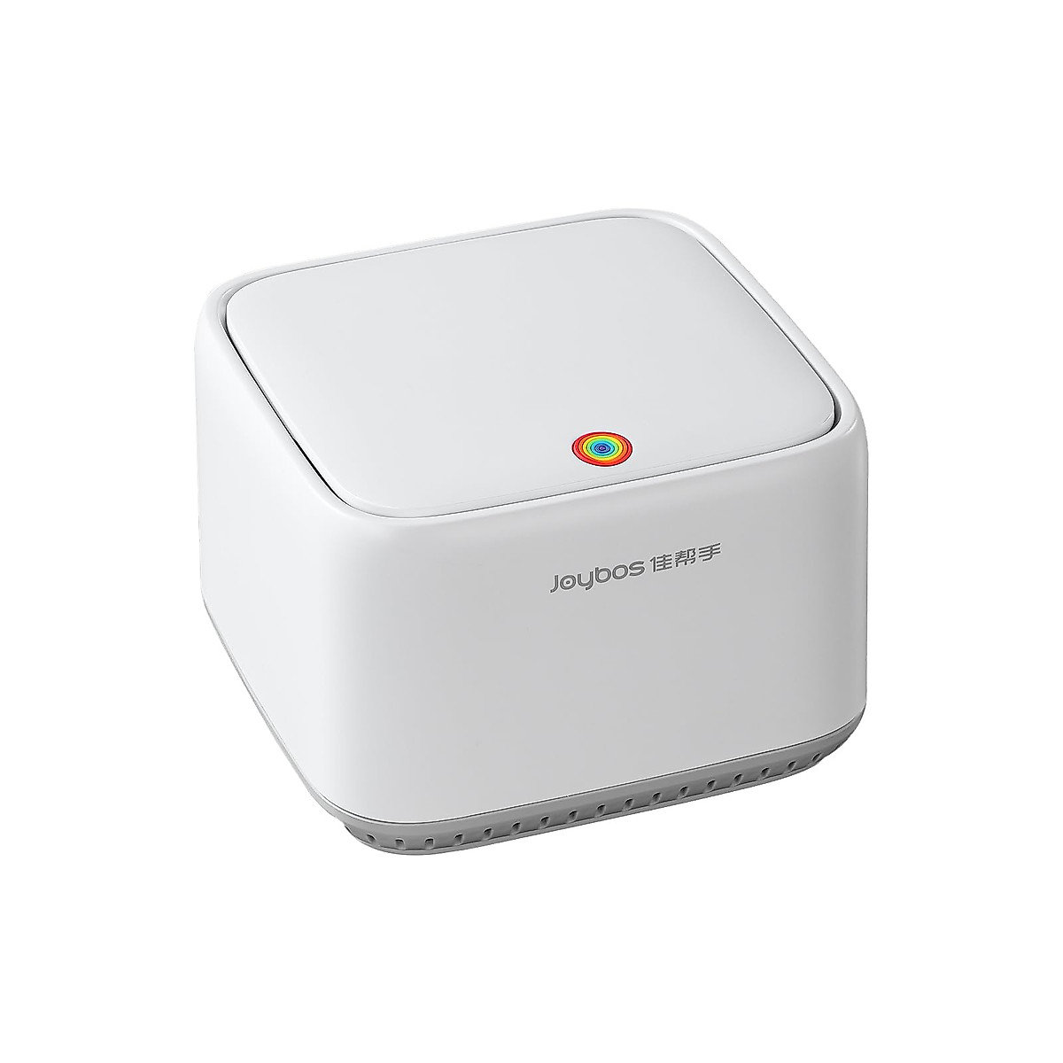 MOPALL Mini Desk Trash Can with Lid, Countertop Trash Can 0.5 Gallon, Small Garbage Can Table Top Trash Can, Tiny Waste Basket for Vanity, Office, Bedroom, Car (White, Square)