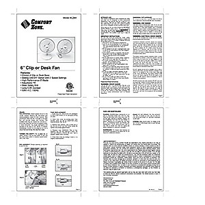 Comfort Zone 6" Clip and Desk Fan Combo Pack, White