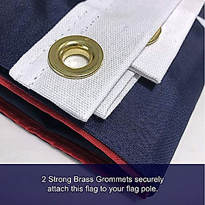 American Flags for Outside 3x5 Made in USA - Nylon Outdoor Heavy Duty US Flag with Sun Protected Colors Embroidered Stars Durable Sewn Stripes Quadruple Stitching on The Fly End