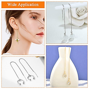 Oubaka 24pcs 8.5cm Ear Threads Long String Ear Threads Hypoallergenic Ear Threads Earrings with Loop Drop Earrings Tassel Chain Earrings for Earring Making DIY Jewelry Craft(2 Styles,2 Colors)