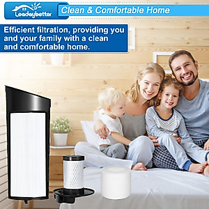 Leadaybetter ICZ362H Filter Replacement for Shark ICZ362H / IC160 / IC162 Vertex Pro Powered Lift-Away Cordless Vacuum, Part XFFK160 & XHEPA160, 4 Foam and 2 Round Filters, 1 HEPA Filter